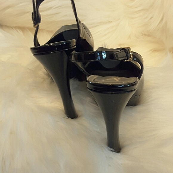 Yves Saint Laurent | Shoes | Authentic Ysl Black Patent Leather Peep ...